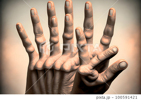 mutant caucasian human hand with abnormal...のイラスト素材 [100591421] - PIXTA