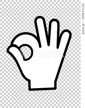 Hand mark OK white - Stock Illustration [100633120] - PIXTA