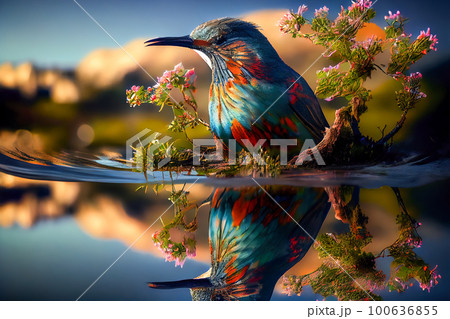 abstract hummingbird close-up. Generative AIのイラスト素材 [100636855] - PIXTA