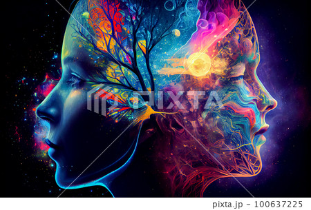 human avatar. human inner world. Generative AI,...のイラスト素材 [100637225 ...