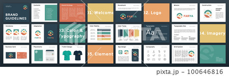 Multicolored Brand Guidelines template....のイラスト素材 [100646816] - PIXTA