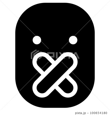 Stop speaking face iconのイラスト素材 [100654180] - PIXTA