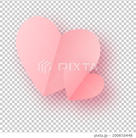 Cute Pink Hearts Cutout - Stock Illustration [100658446] - PIXTA
