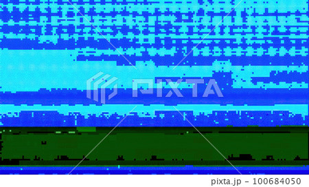 Color noise 8-bit glitch. Computer virus. Cyan...のイラスト素材 [100684050 ...