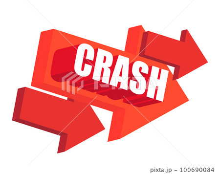 Crash 3d text banner on the background of down...のイラスト素材 [100690084 ...