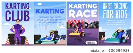 Posters or flyers for karting club and kart...のイラスト素材 [100694983] - PIXTA