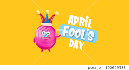 April Fools day funky horizontal banner with...のイラスト素材 [100699583] - PIXTA