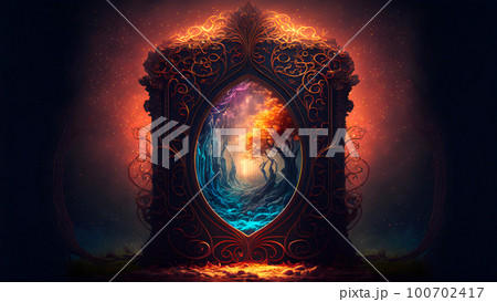 magic fantastic gateway background, neural...のイラスト素材 [100702417] - PIXTA