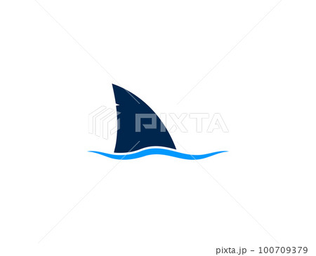 Shark fin, wave icon. Vector illustration.のイラスト素材 [100709379] - PIXTA