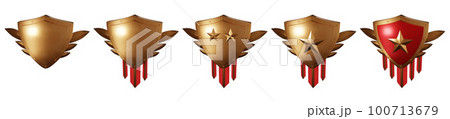 3D bronze shield set, royal award kit,...のイラスト素材 [100713679] - PIXTA