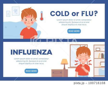 Set of website banner templates about flu...のイラスト素材 [100716108] - PIXTA