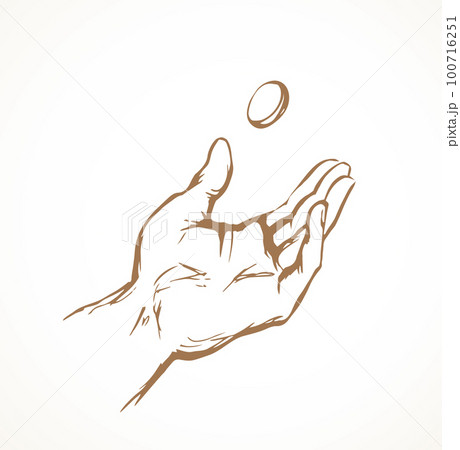 Vector drawing. The hand draws lotsのイラスト素材 [100716251] - PIXTA