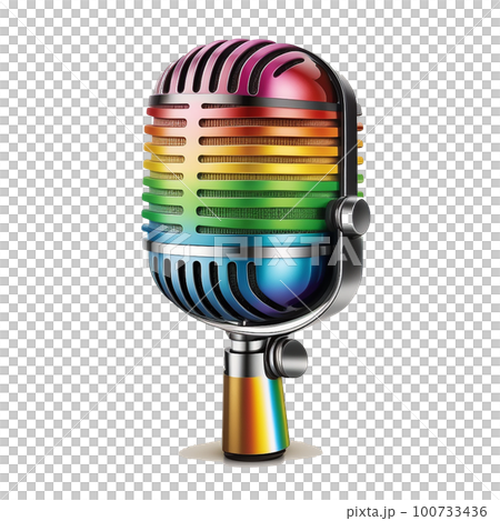 Rainbow microphone icon radio DJ narrator - Stock Illustration ...