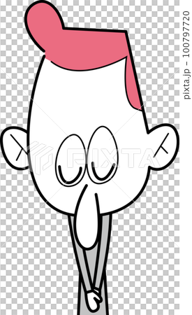 Illustration of a man bowing his head - Stock Illustration [100797720 ...