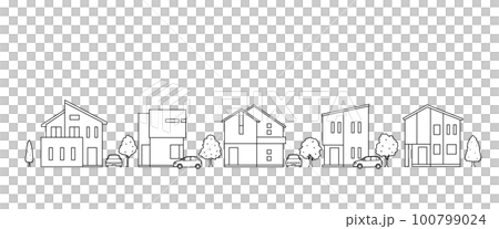 Simple cityscape line drawing illustration - Stock Illustration ...