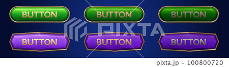 Medieval ui game button frame sprite for animationのイラスト素材 [100800720 ...