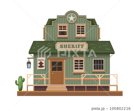 Western, Wild West sheriff office, town...のイラスト素材 [100802216] - PIXTA