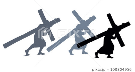 Men carry the cross. Vector drawingのイラスト素材 [100804956] - PIXTA