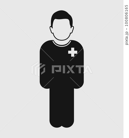 Standing male Patient Icon. Flat style vector EPS.のイラスト素材 [100806165 ...