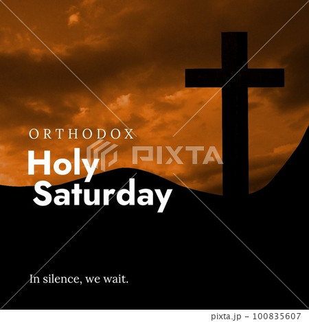 Composite of orthodox holy saturday text over...のイラスト素材 [100835607] - PIXTA