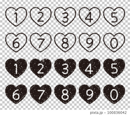 Crayon material, hand-drawn number icon set - Stock Illustration ...