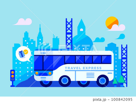 express bus ticket gift service app with mobile...のイラスト素材 [100842095 ...