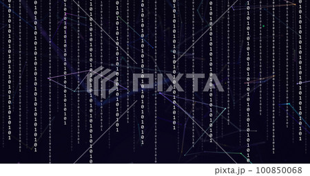 Image of binary coding over network of connectionsのイラスト素材 [100850068] - PIXTA