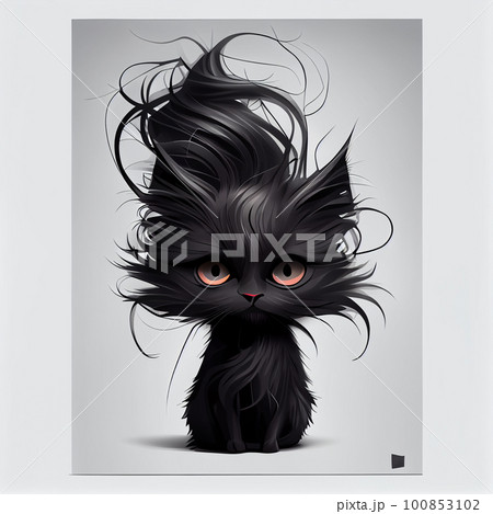 Black cat cartoons cute animalのイラスト素材 [100853102] - PIXTA