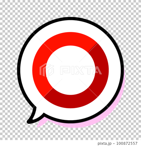 Bi-color red circle, round speech bubble and... - Stock Illustration ...