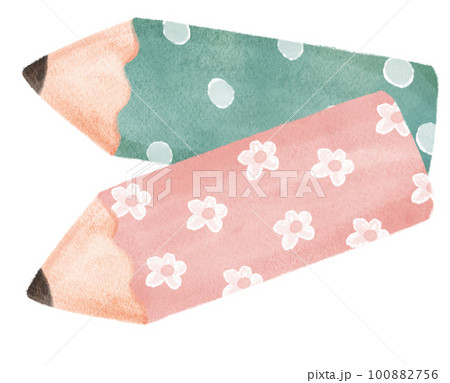 cute watercolour sweet pastel school pencil...のイラスト素材 [100882756] - PIXTA