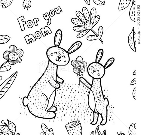 cute bunny family coloring pages