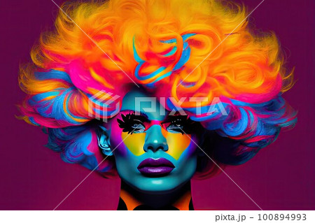 Portrait of drag queen, fictional character, ai...のイラスト素材 [100894993 ...