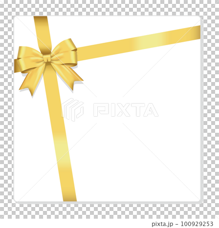 Ribbon frame golden ribbon - Stock Illustration [100929253] - PIXTA