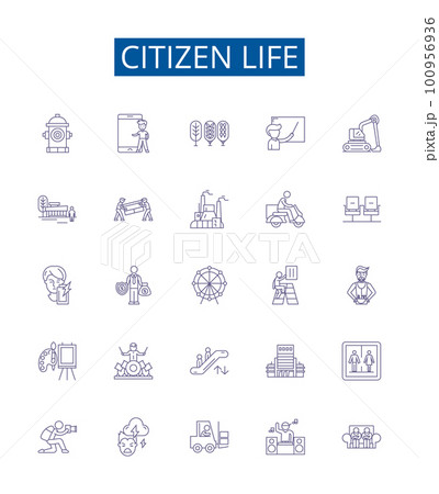 Citizen life line icons signs set. Design...のイラスト素材 [100956936] - PIXTA
