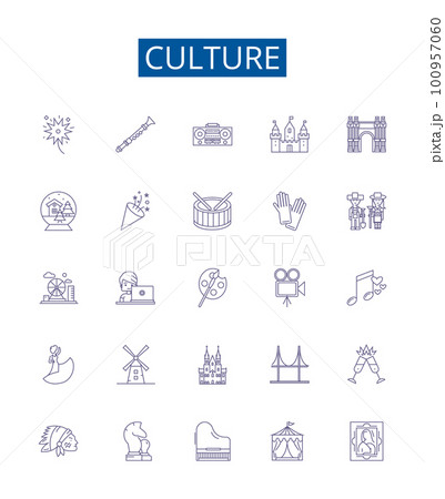 Culture line icons signs set. Design collection...のイラスト素材 [100957060 ...