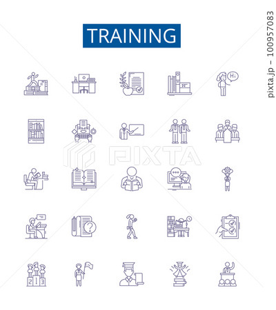 Training line icons signs set. Design...のイラスト素材 [100957083] - PIXTA