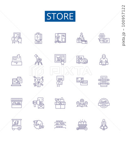 Store line icons signs set. Design collection...のイラスト素材 [100957122] - PIXTA