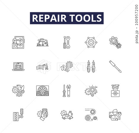 Repair tools line vector icons and signs....のイラスト素材 [100957200] - PIXTA