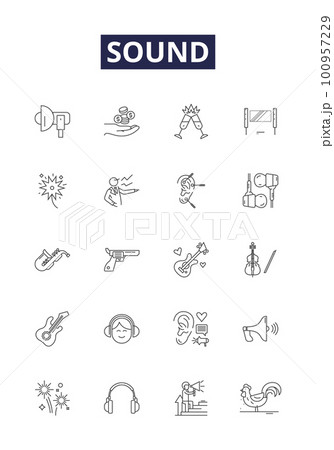 Sound line vector icons and signs. Noise,...のイラスト素材 [100957229] - PIXTA