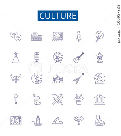 Culture line icons signs set. Design collection...のイラスト素材 [100957338 ...
