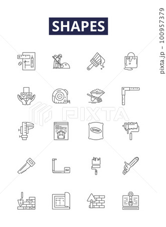 Shapes line vector icons and signs. Square,...のイラスト素材 [100957379] - PIXTA