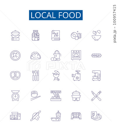 Local food line icons signs set. Design...のイラスト素材 [100957415] - PIXTA