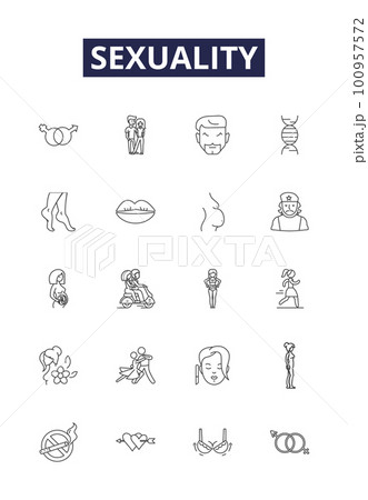 Sexuality line vector icons and signs. Gender,...のイラスト素材 [100957572 ...