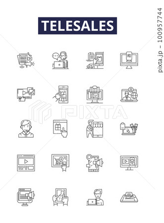Telesales line vector icons and signs....のイラスト素材 [100957744] - PIXTA