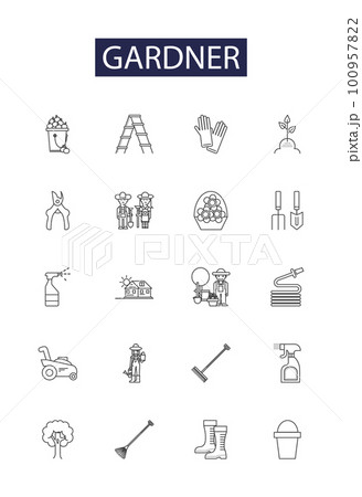 Gardner line vector icons and signs....のイラスト素材 [100957822] - PIXTA
