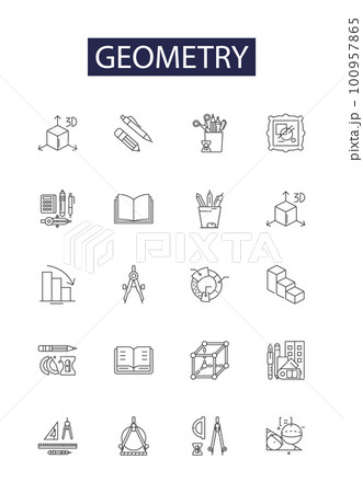 Geometry line vector icons and signs. angles,...のイラスト素材 [100957865] - PIXTA