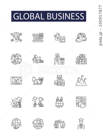 Global business line vector icons and signs....のイラスト素材 [100957877] - PIXTA