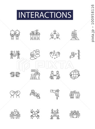 Interactions line vector icons and signs....のイラスト素材 [100958116] - PIXTA