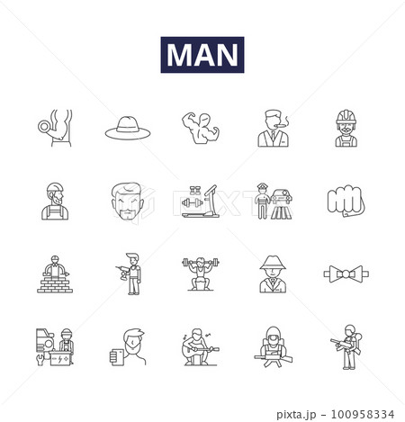 Man line vector icons and signs. Human,...のイラスト素材 [100958334] - PIXTA
