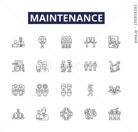 Maintenance line vector icons and signs....のイラスト素材 [100958395] - PIXTA